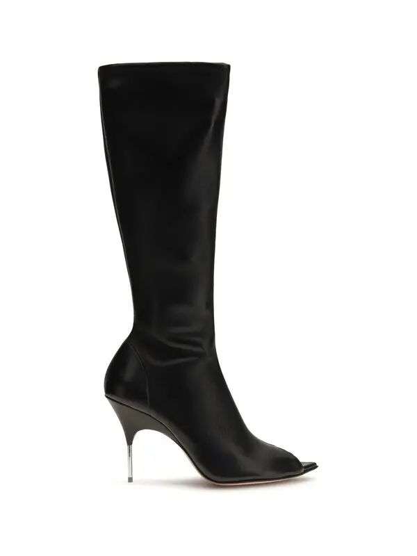 Amina Muaddi Bruna High Boots - Black