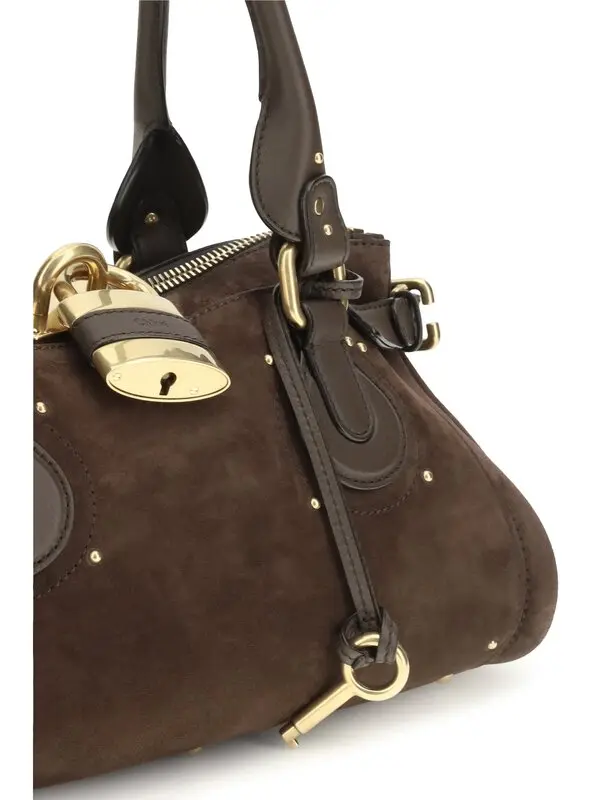 Chloé Paddington Suede Handbag - Brown
