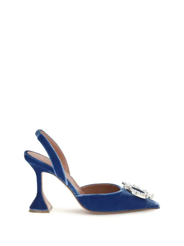 Amina Muaddi Begum Velvet Slingback Sandals