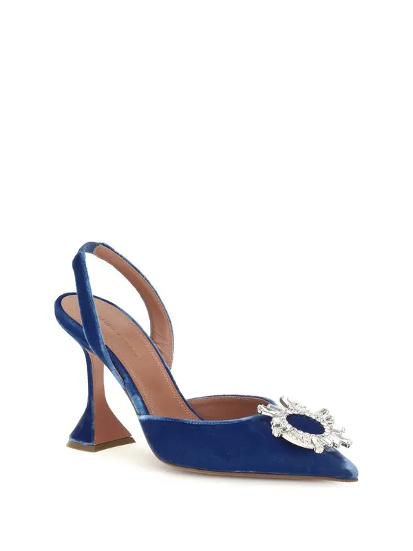 Amina Muaddi Begum Velvet Slingback Sandals