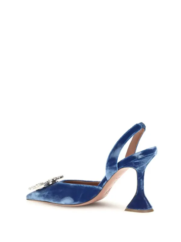Amina Muaddi Begum Velvet Slingback Sandals