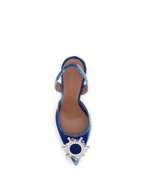 Amina Muaddi Begum Velvet Slingback Sandals