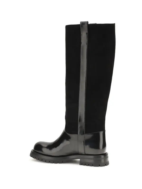Dolce & Gabbana High Suede And Smooth Leather Boots