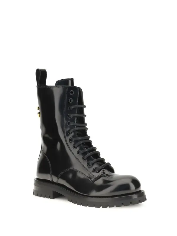 Dolce & Gabbana Leather Lace-up Booties