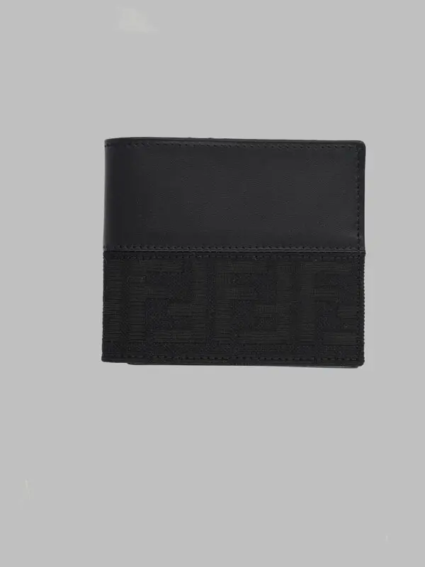 Fendi Portafoglio Bifold Ff Con Fascia In Jacquard