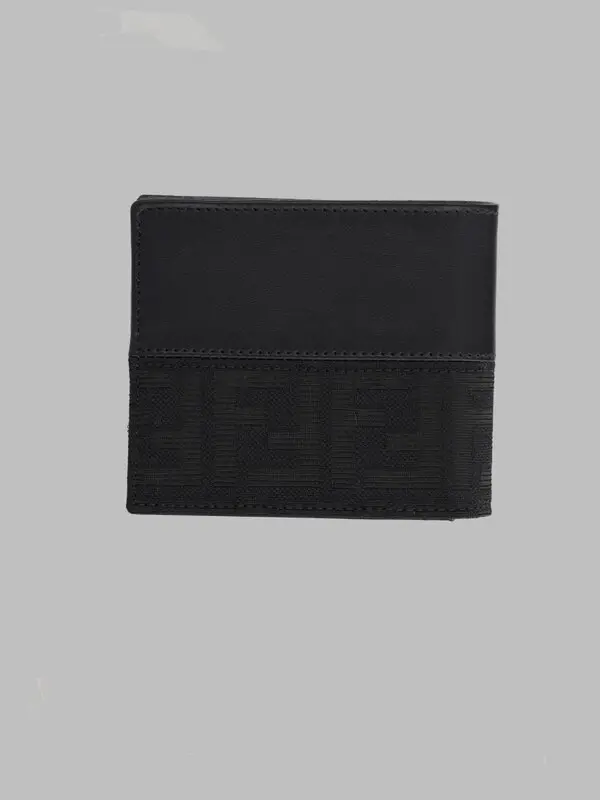 Fendi Portafoglio Bifold Ff Con Fascia In Jacquard
