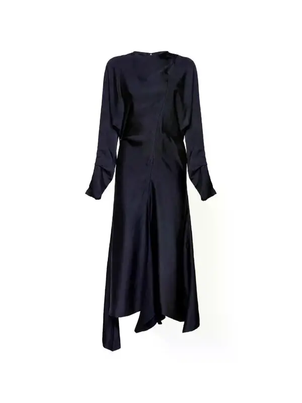 UMA WANG Asymmetric Long-sleeved Flared Midi Dress