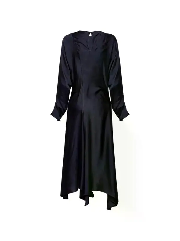 UMA WANG Asymmetric Long-sleeved Flared Midi Dress