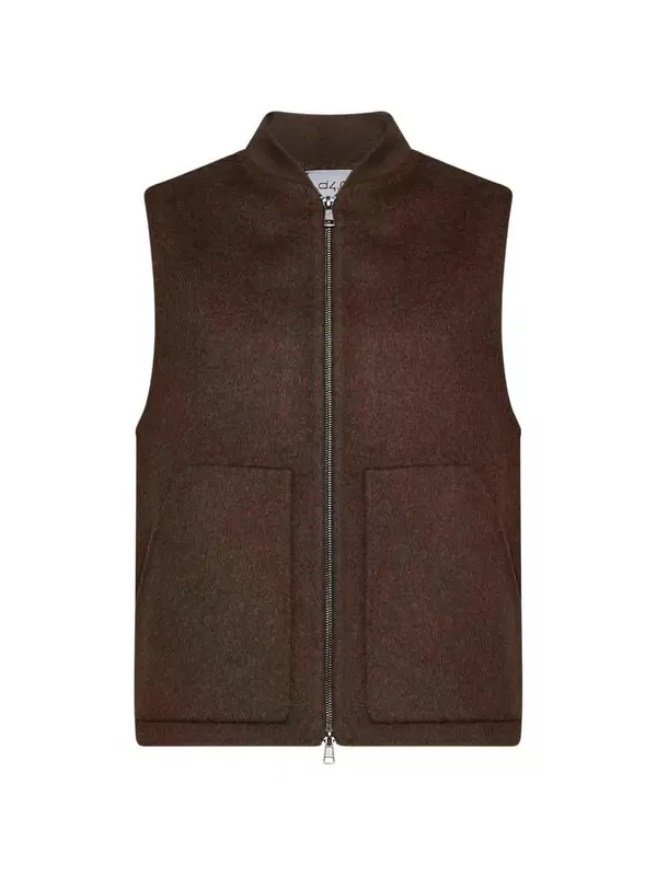 D4.0 Ribbed-knit Collar Waistcoat
