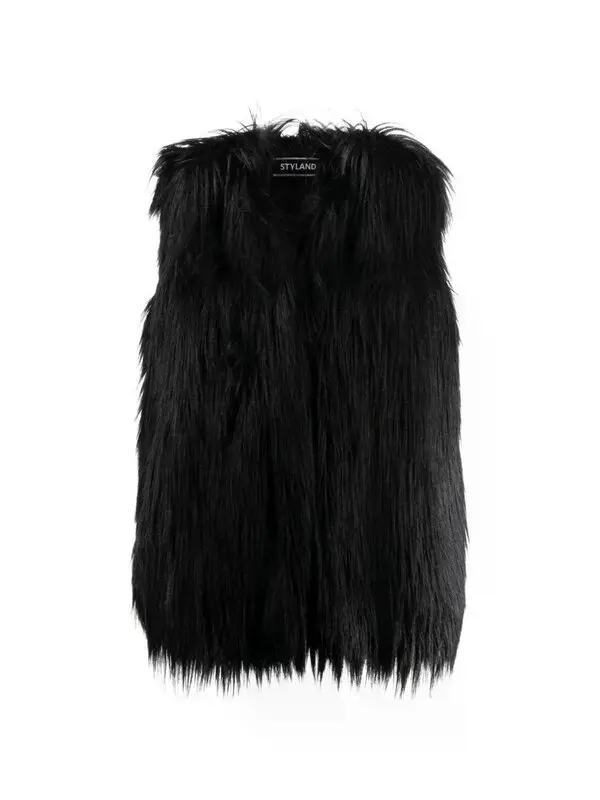 STYLAND Faux-fur Gilet - Black