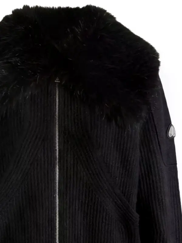 Moose Knuckles Faux-fur Collar Ribbed-knit Jacket