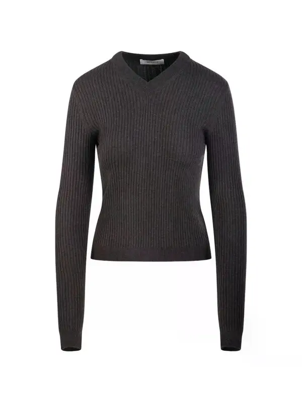 LISA YANG Marguerite Ribbed-knit V-neck Sweater