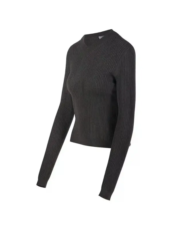 LISA YANG Marguerite Ribbed-knit V-neck Sweater