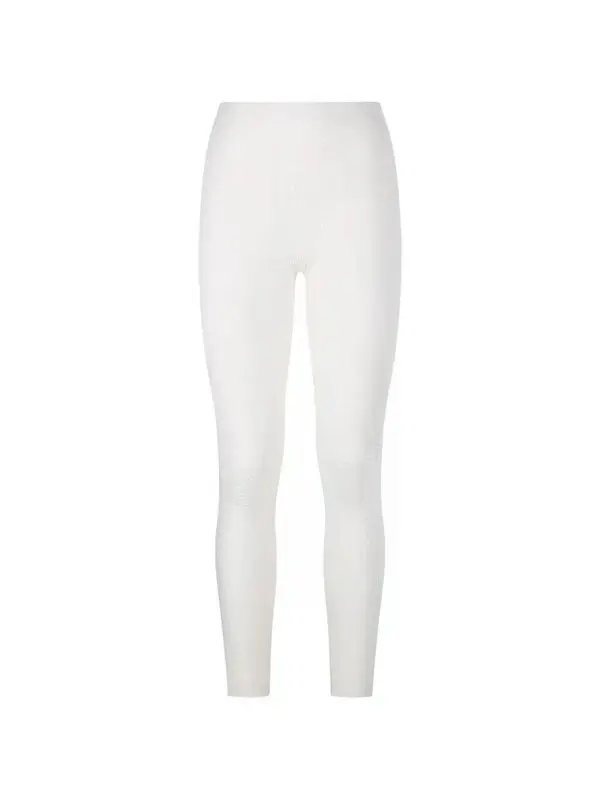 Perfect Moment Ribbed-knit Leggings - White