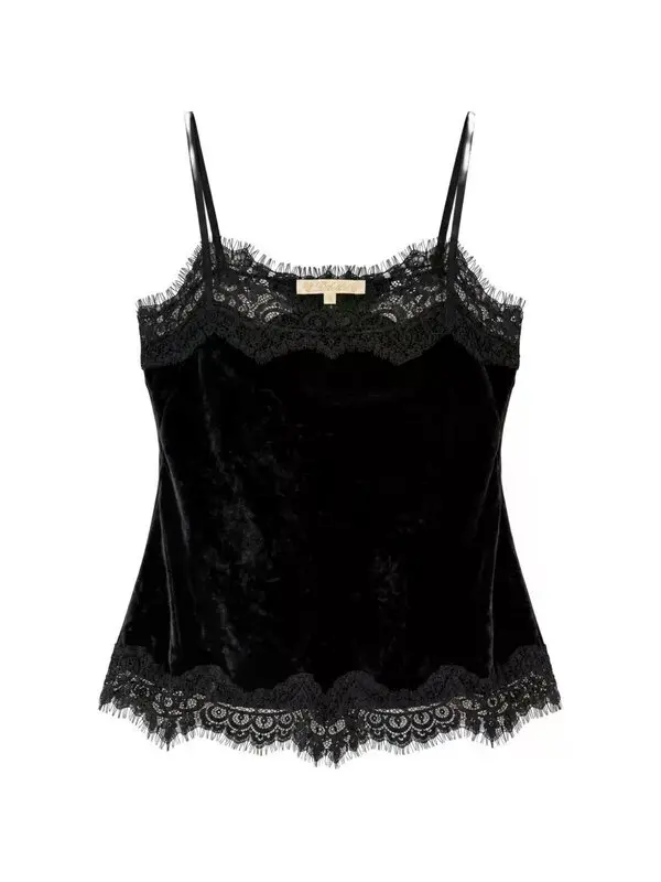 Gold Hawk Lace-trim Velvet Camisole