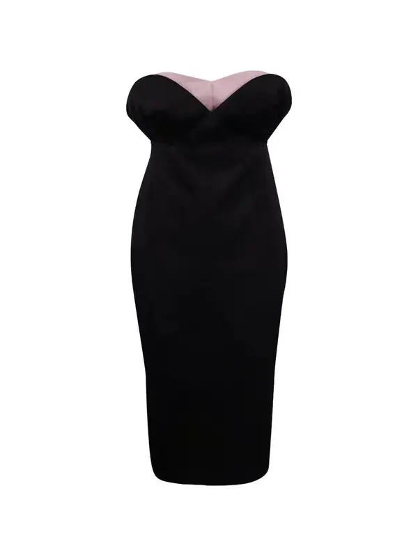 N°21 Two-tone Strapless Midi Dress