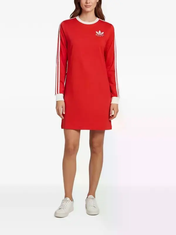 Gucci X Adidas Logo-appliqué Mini Dress - Red