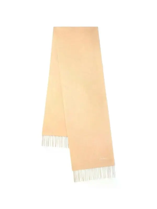 Mulberry Logo-embroidered Fringed Scarf - Neutrals