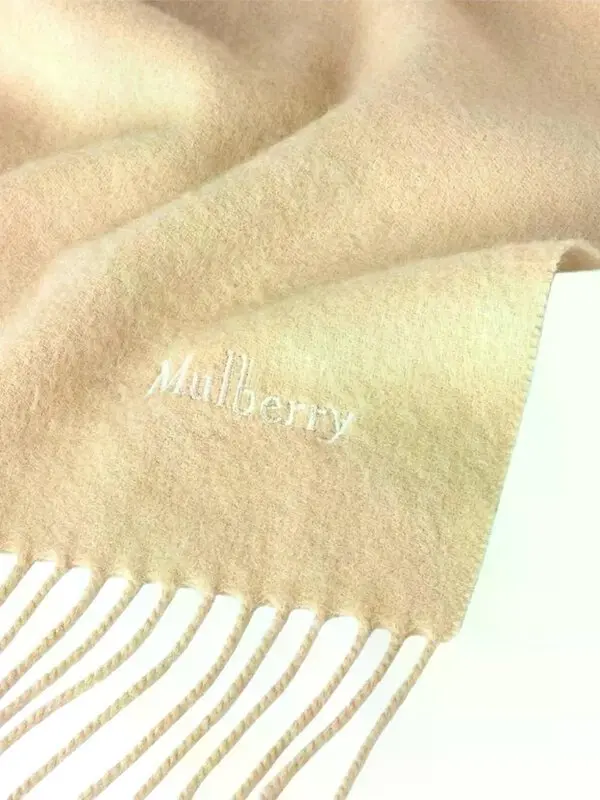 Mulberry Logo-embroidered Fringed Scarf