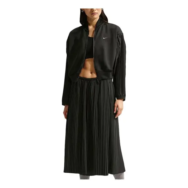 Nike Pleated Sleeve Jacket 'black Sail