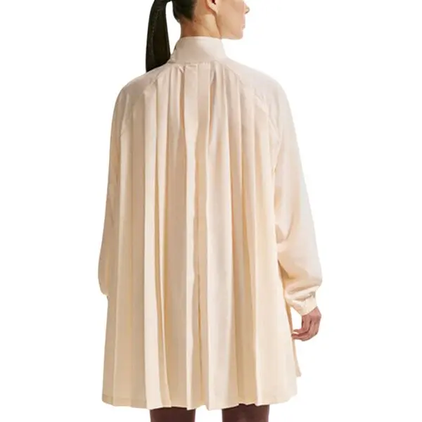 Nike Oversized Long-sleeve Pleated Mini Dress 'chalk