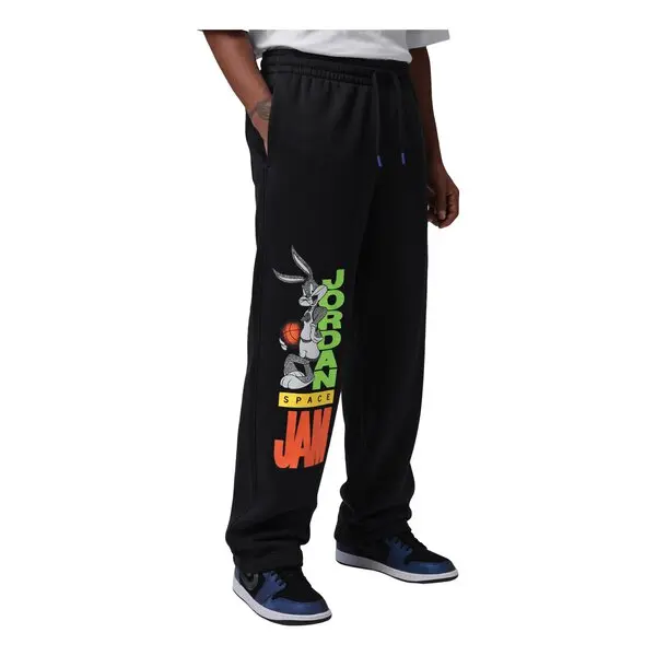JORDAN Brooklyn Space Jam Fleece Cuffed Pants - Black