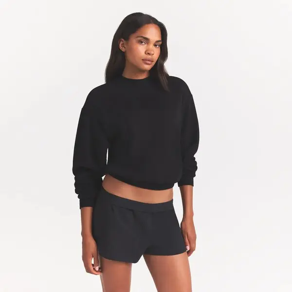 SKIMS Crewneck | Black | Large | Cotton Fleece
