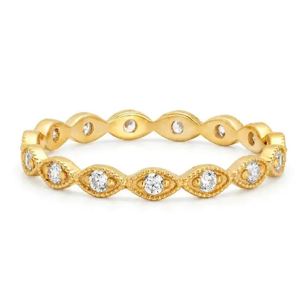 BELINDA JEWELZ Evil Eye Infinity Band Ring - Gold