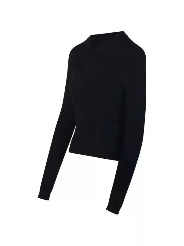 LISA YANG Ribbed-knit V-neck Sweater