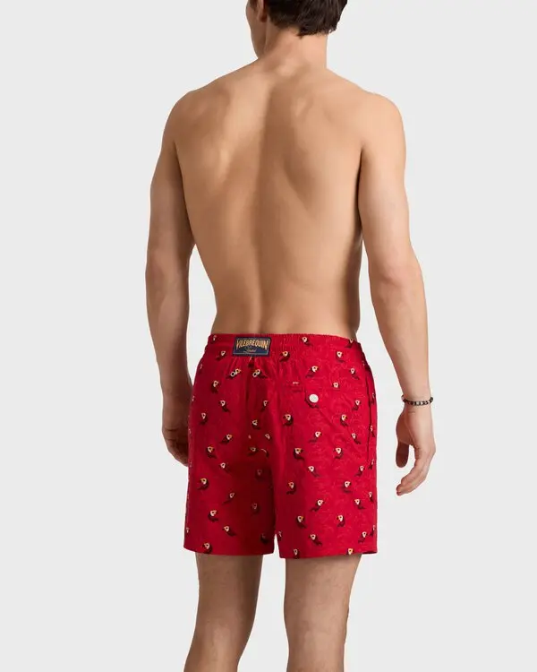 Vilebrequin Embroide Swim Trunks Toucana Limited Edition Swimwear Mistral - Red