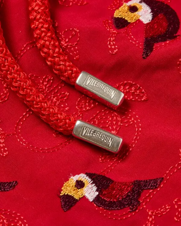 Vilebrequin Embroide Swim Trunks Toucana Limited Edition Swimwear Mistral - Red