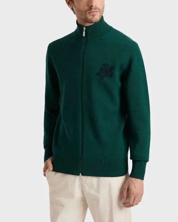 Vilebrequin Full Zip Wool And Cashmere Sweater Turtle Pullover Petrus
