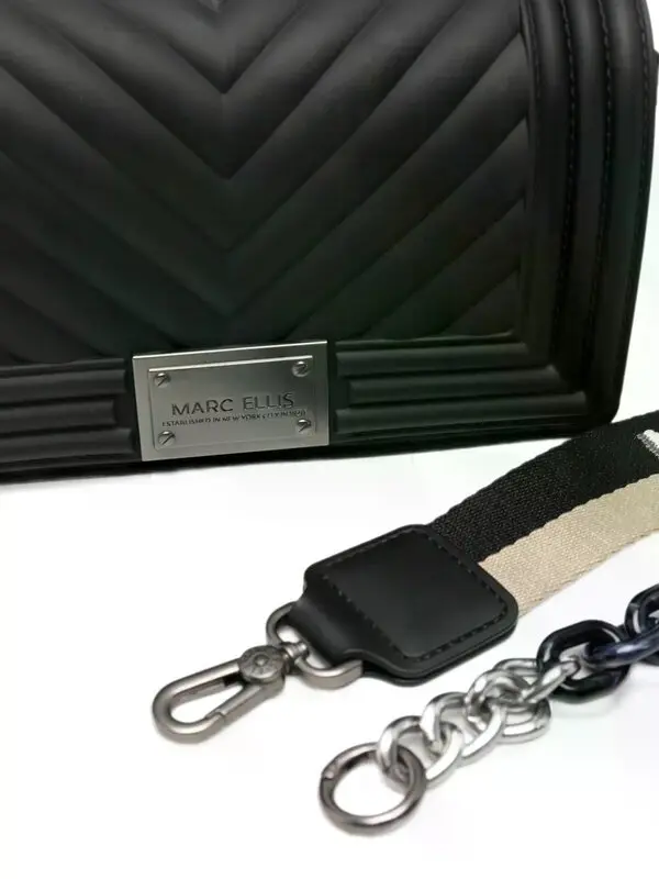 MARC ELLIS Chevron-quilted Logo-plaque Shoulder Bag