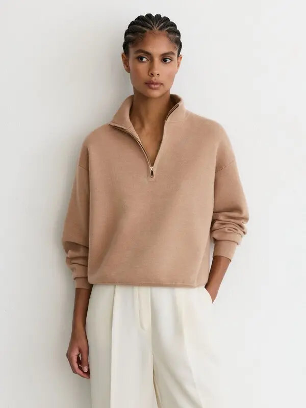 REISS Cam Wool-blend Half-zip Jumper