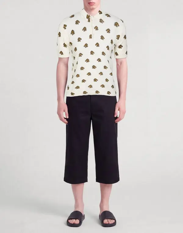 KRIS VAN ASSCHE Polo Shirt Ivory Size Cotton