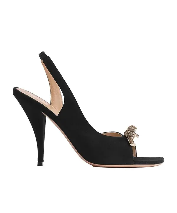 Dior Bow Heeled Slingback Sandal