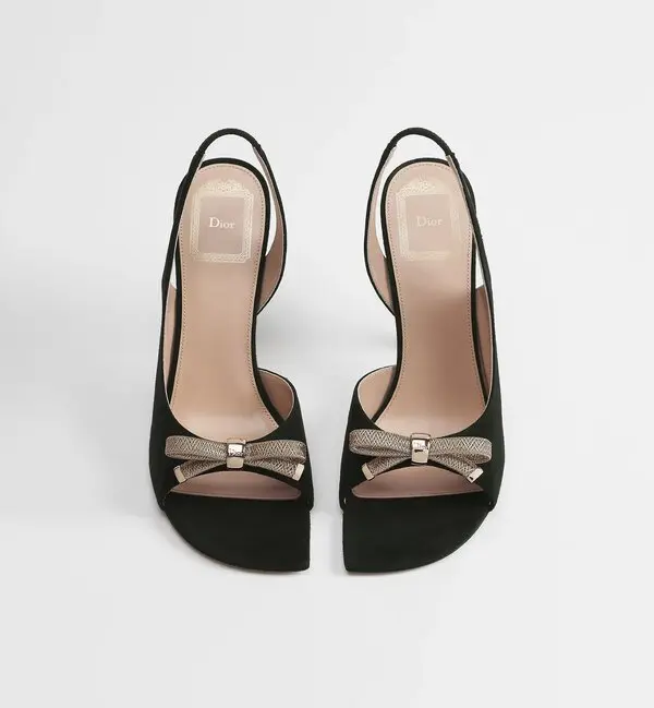 Dior Bow Heeled Slingback Sandal