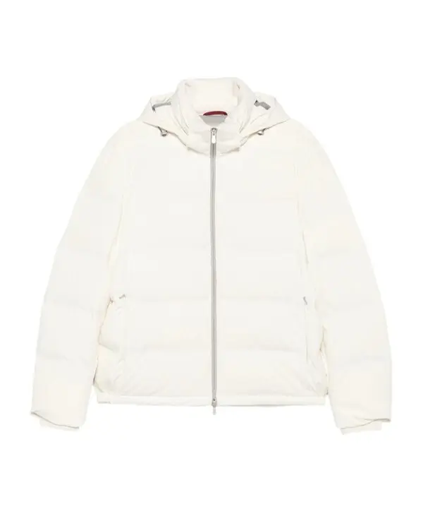 Brunello Cucinelli Hooded Quilted Jacket - White