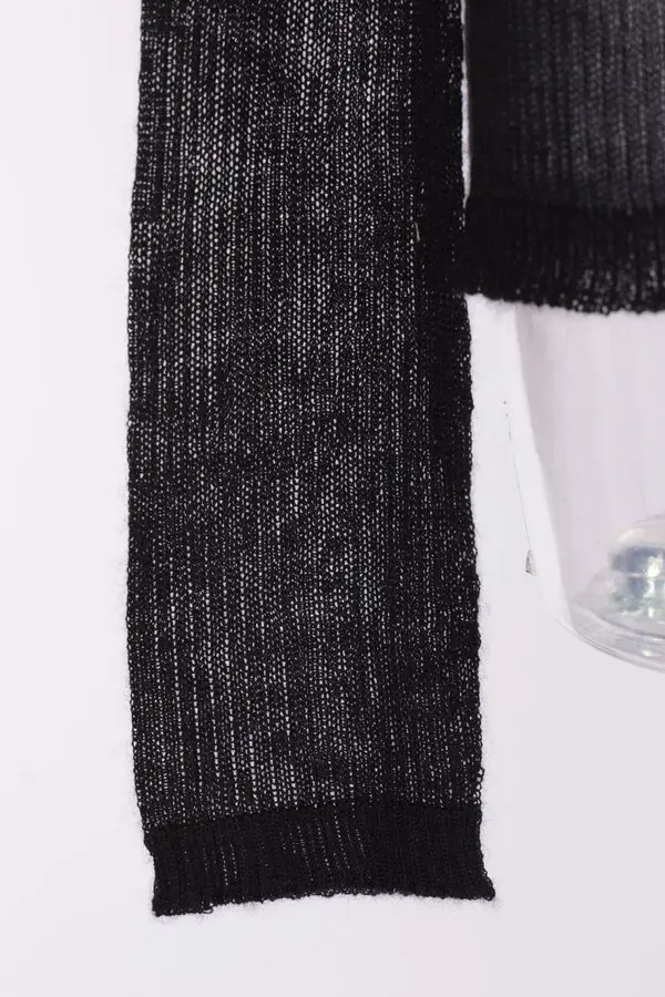 Rick Owens Sheer Hooded Knitted Top
