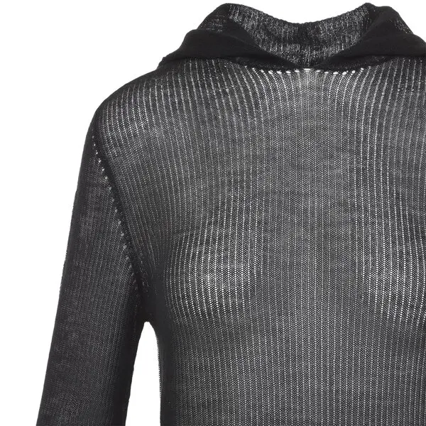 Rick Owens Sheer Hooded Knitted Top
