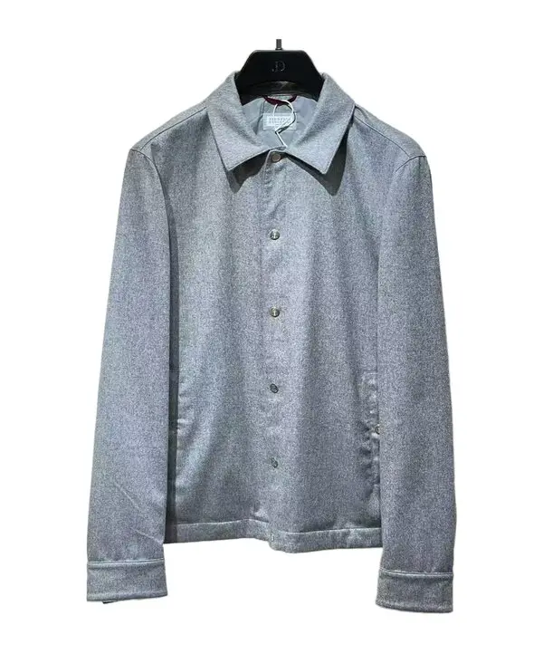 Brunello Cucinelli Collared, Single-breasted Jacket - Gray