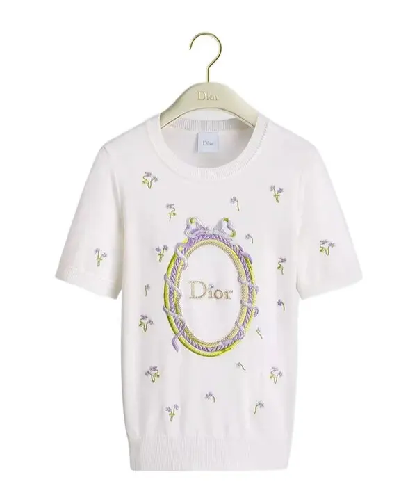 Dior Médaillon Embroidered Short-sleeved Sweater