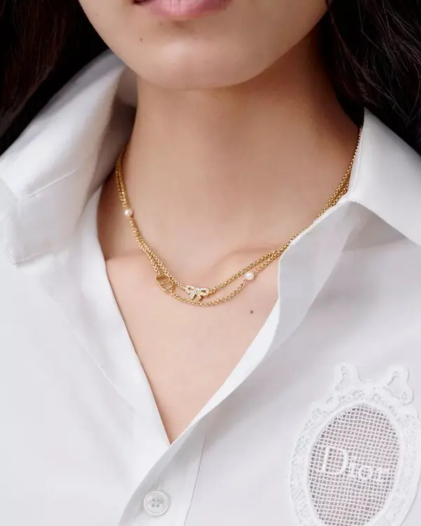 Dior Cd Mini Bow Necklace