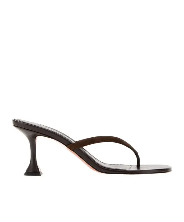 Amina Muaddi Thong-style High-heeled Sandals - Coffee