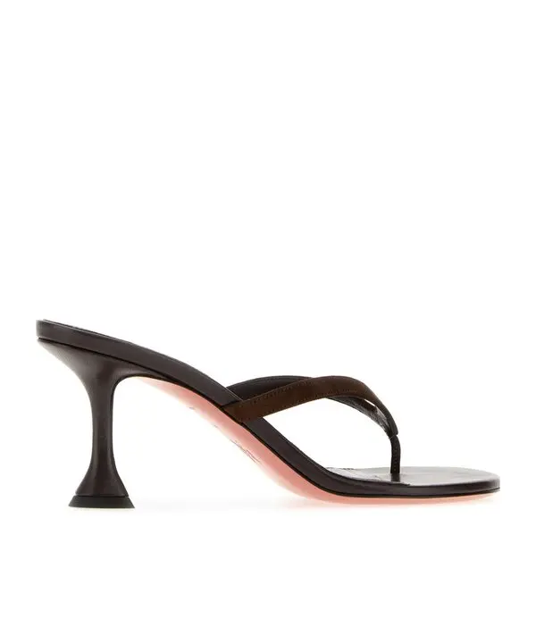 Amina Muaddi Thong-style High-heeled Sandals - Coffee