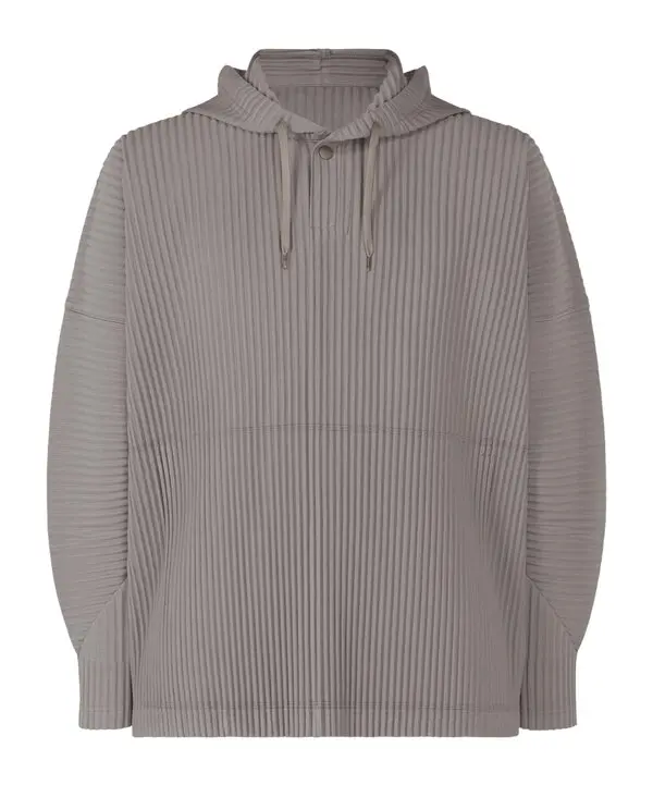 Issey Miyake Long-sleeve Hooded Sweatshirt - Light Gray