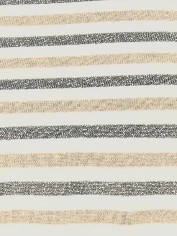 Brunello Cucinelli Cropped Striped Knitted Sweater