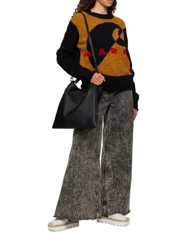 Marni Logo Debossed Top Handle Bag