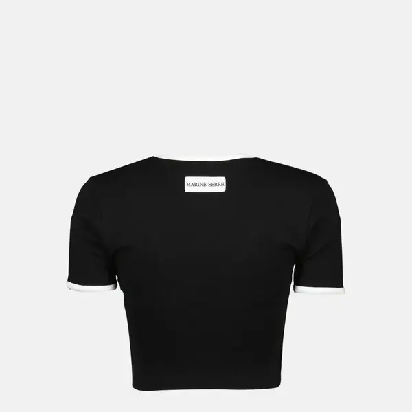 MARINE SERRE Moon Embroidered Crop Top