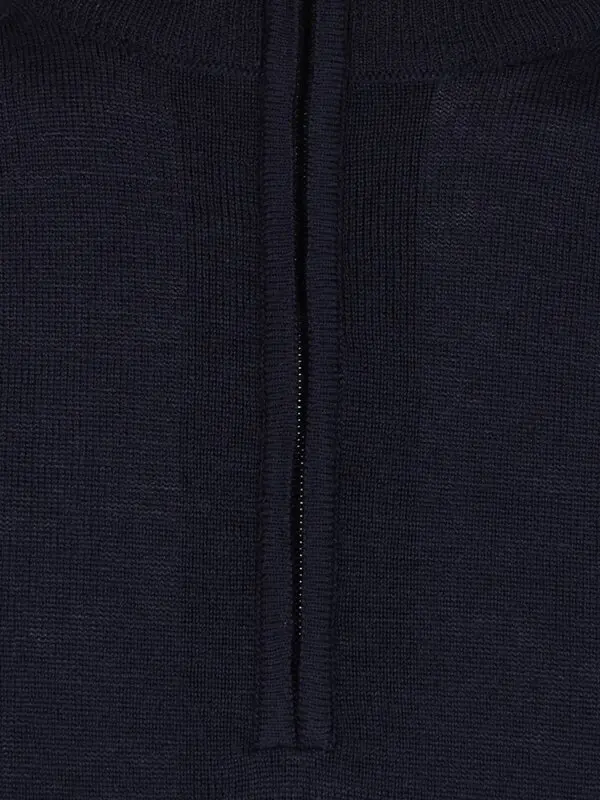 Canali Half Zip High Neck Knitted Sweater